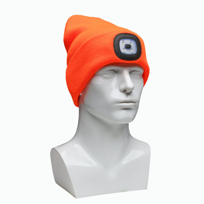 PIP® Winter Beanie Cap with LED Light , Orange, 100% Acrylic | Dillon ...